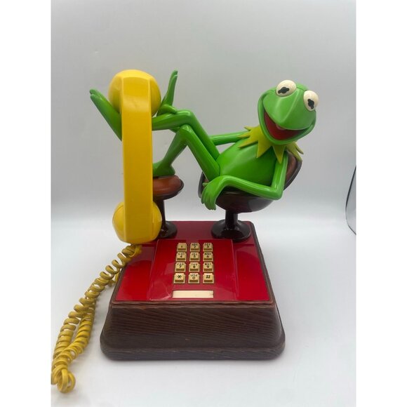 Other | Vintage 1983 Kermit The Frog Muppet Telephone Jim Henson ...
